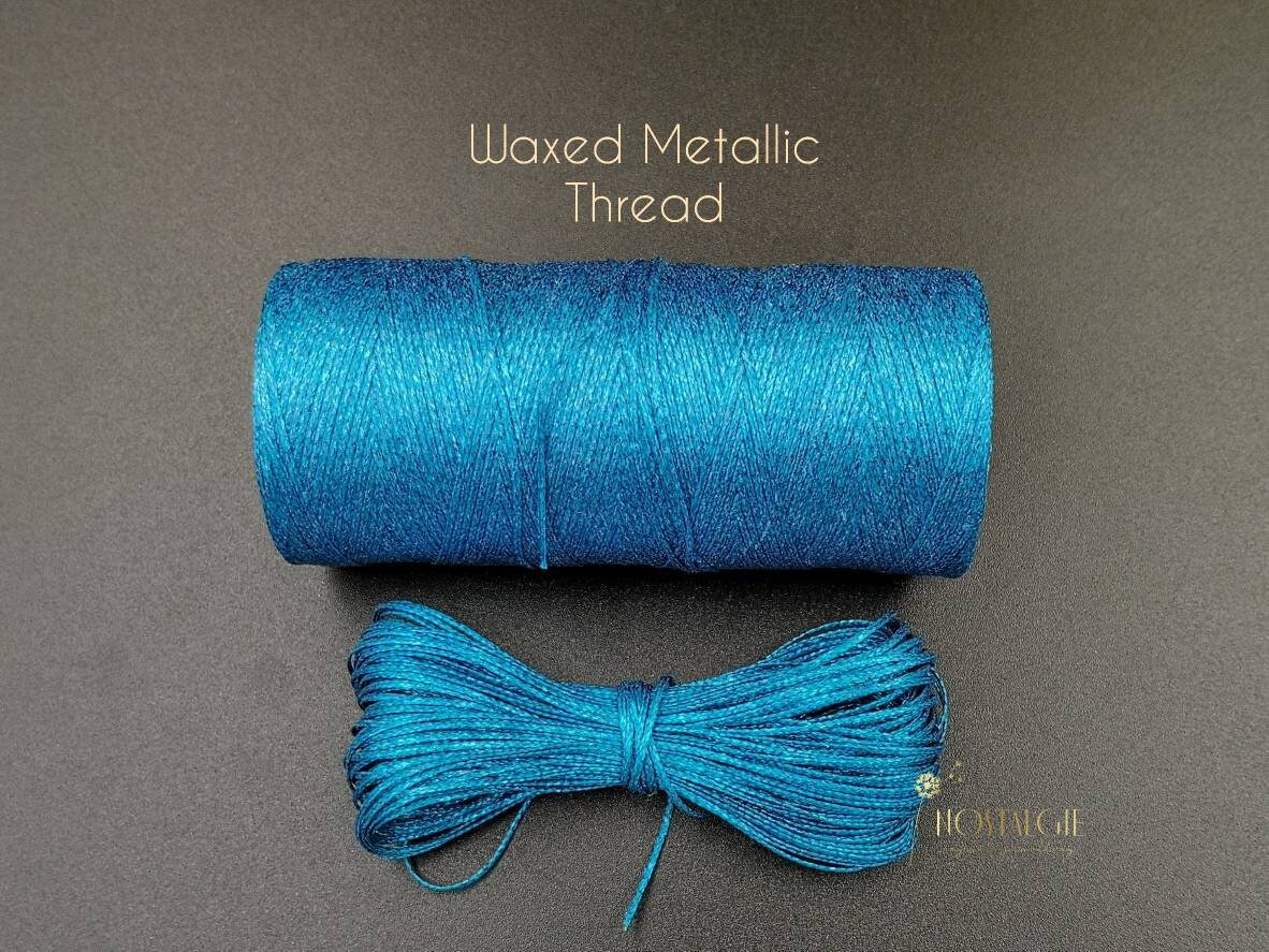 Waxed Macrame Metallic Cord Macrame Metallic Thread - Etsy