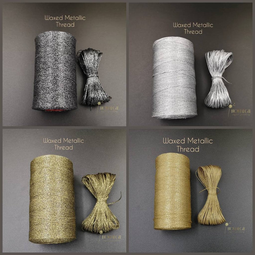 Waxed Metallic Macrame Thread, 4 Color Combination - Etsy
