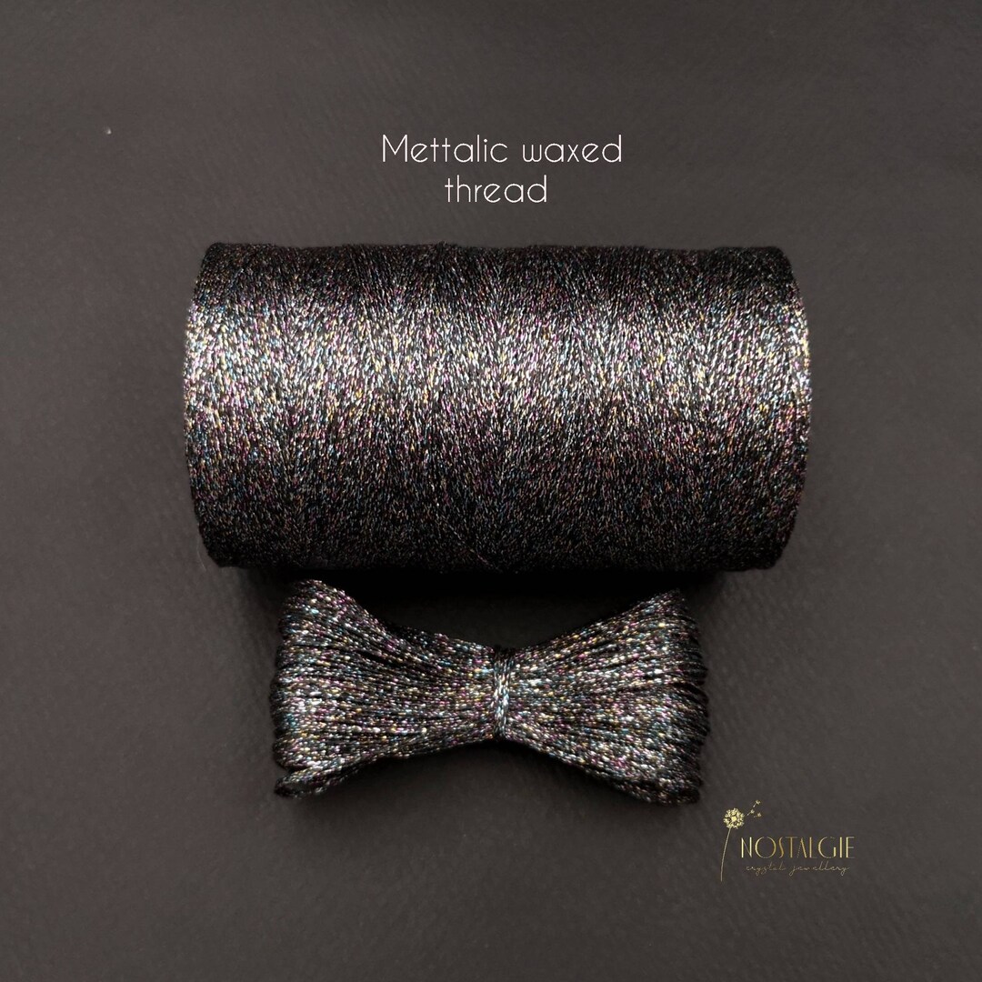 Metallic Thread, Macrame Metallic Cord, Waxed Thread, Black Pearl - Etsy