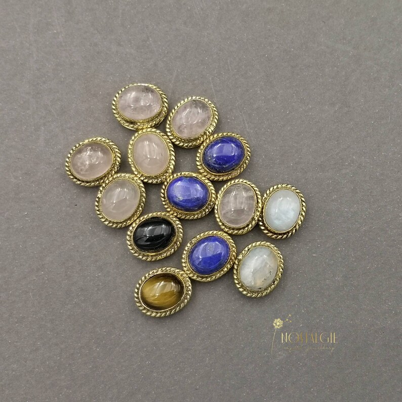 Grooved Stone Gemstone With Frame 11x14mm - Etsy