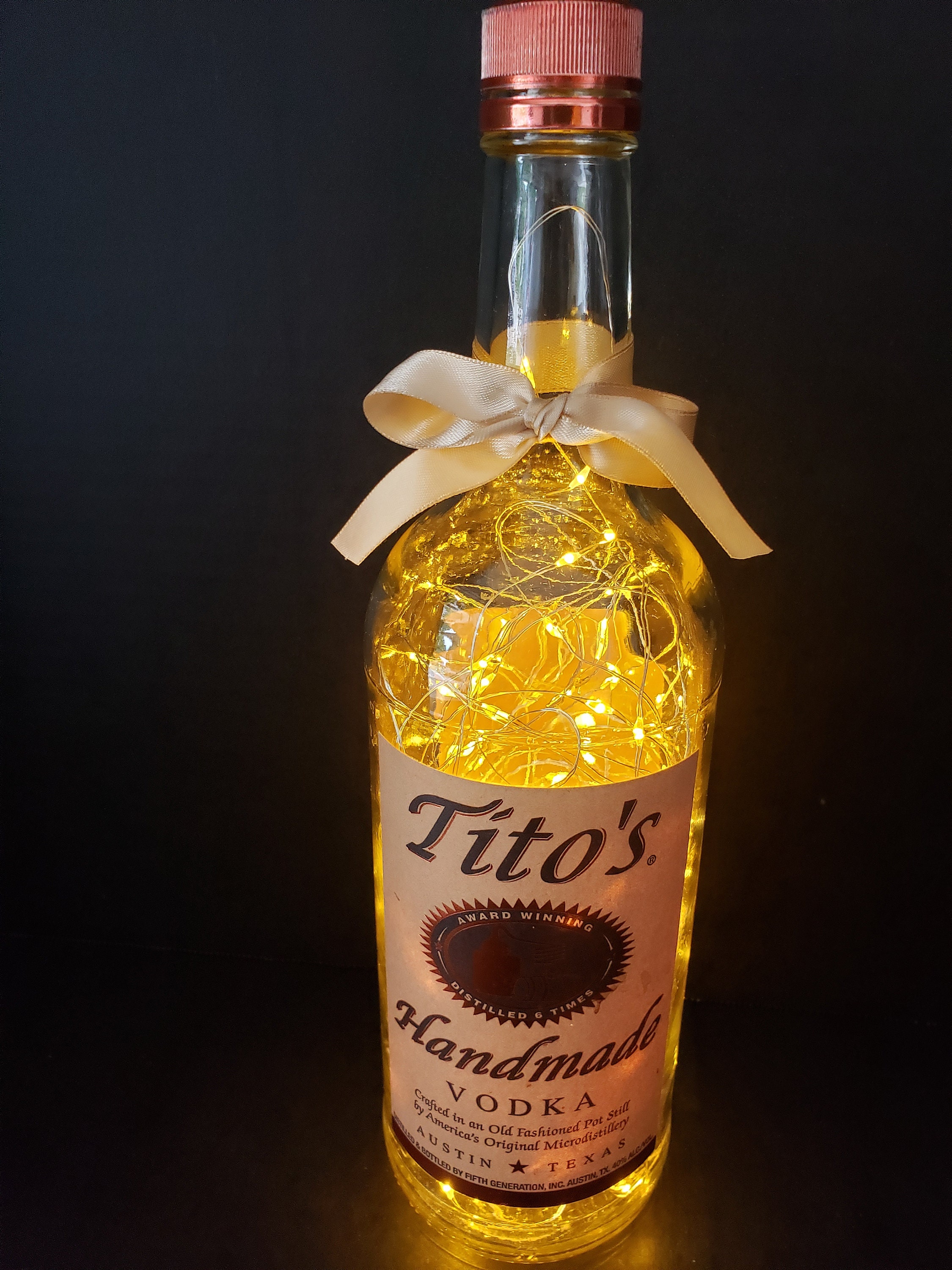Tito Vodka Liquor Bottle. LED Battery Operated Lights. Multi Light ...