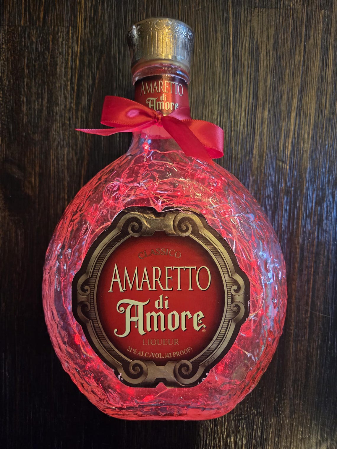 Amaretto Di Amore Liquor Bottle. LED Battery Operated Lights. - Etsy