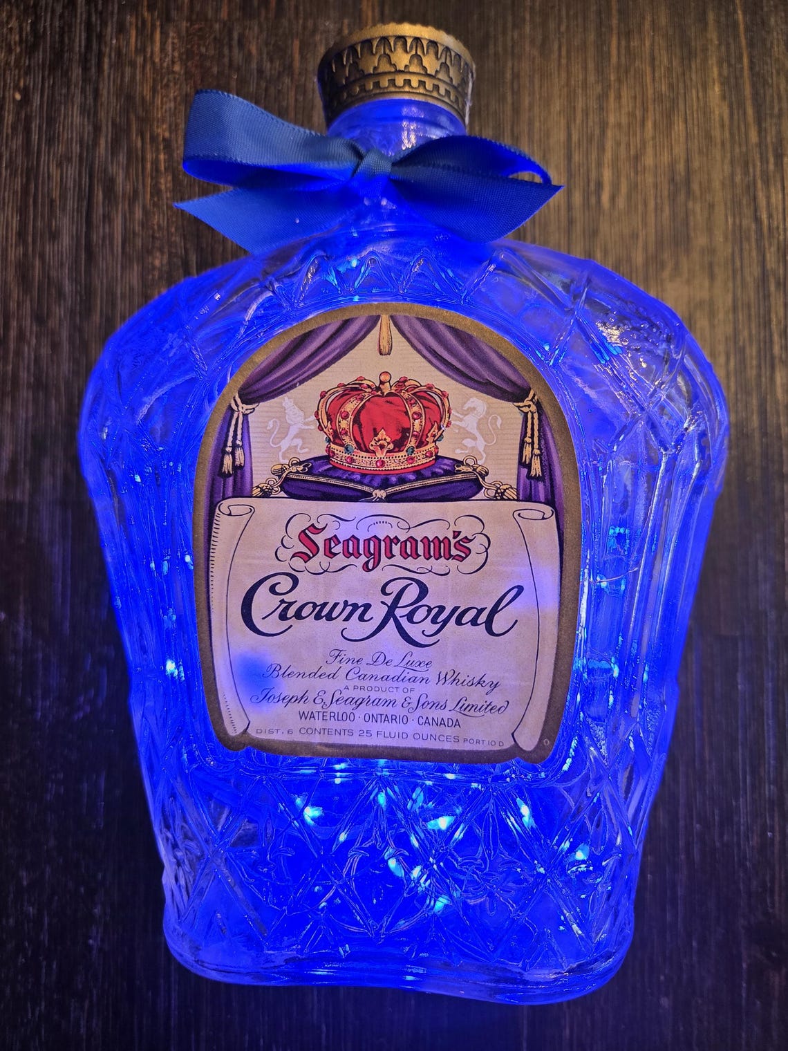 Vintage Crown Royal Illuminated Liquor Bottle. LED Battery Operated ...