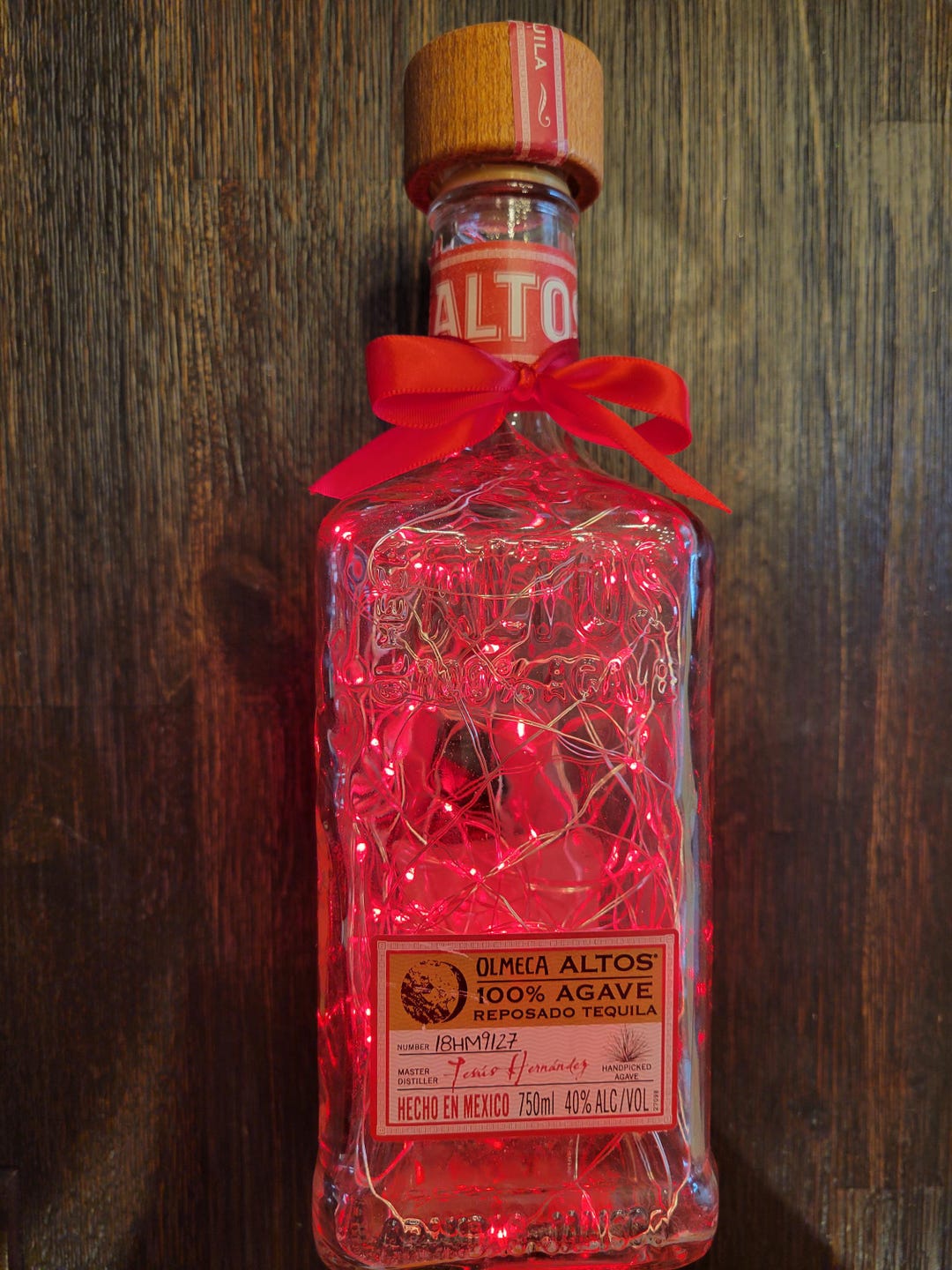 Altos Agave Tequila Liquor Bottle. LED Battery Operated Lights. - Etsy