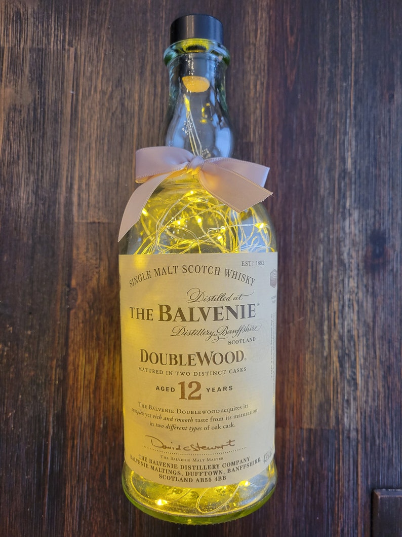 The Balvenie Malt Scotch Whiskey Bottle W/ Gold Lights - Etsy