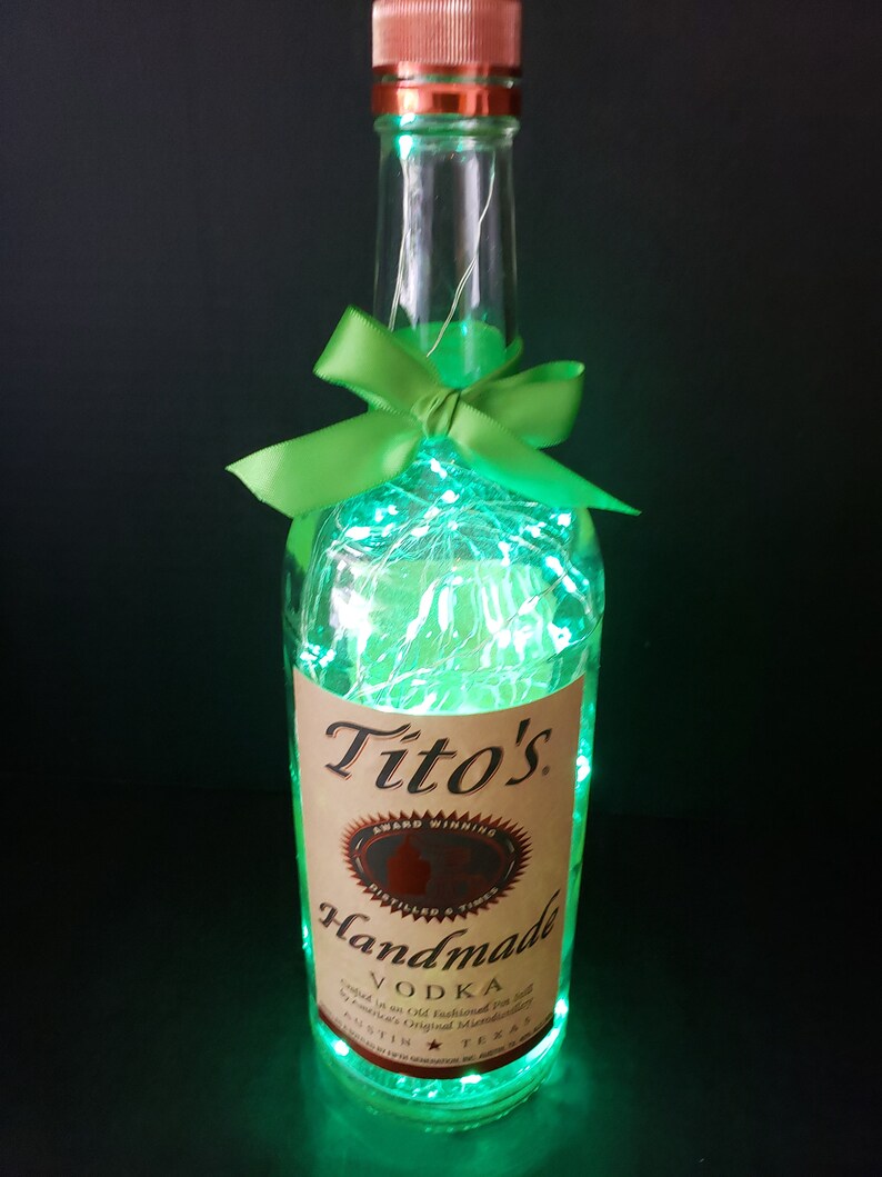 Tito Vodka Liquor Bottle. LED Battery Operated Lights. Multi Light ...
