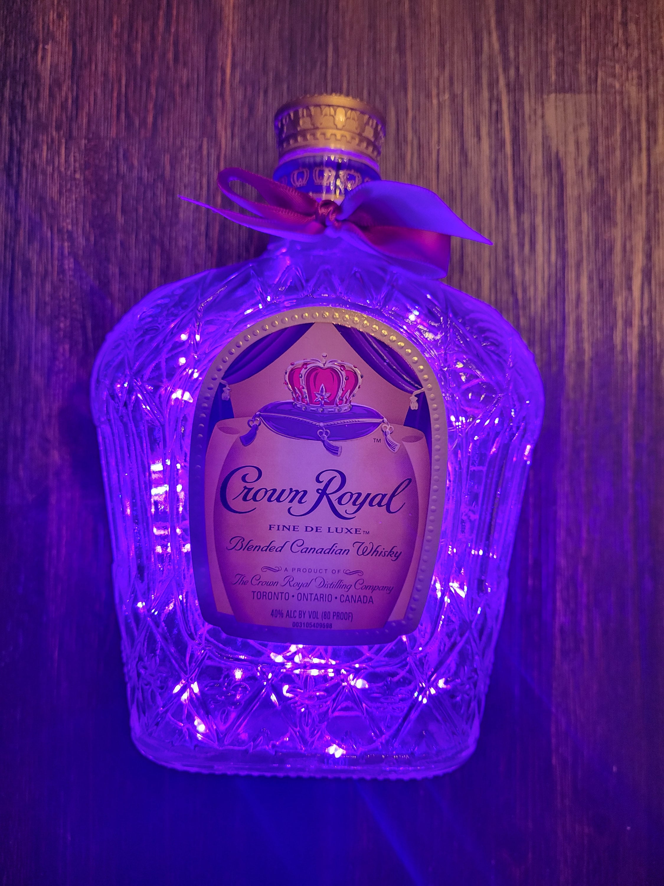 Crown Royal Illuminated Liquor Bottle. LED Battery Operated Lights ...