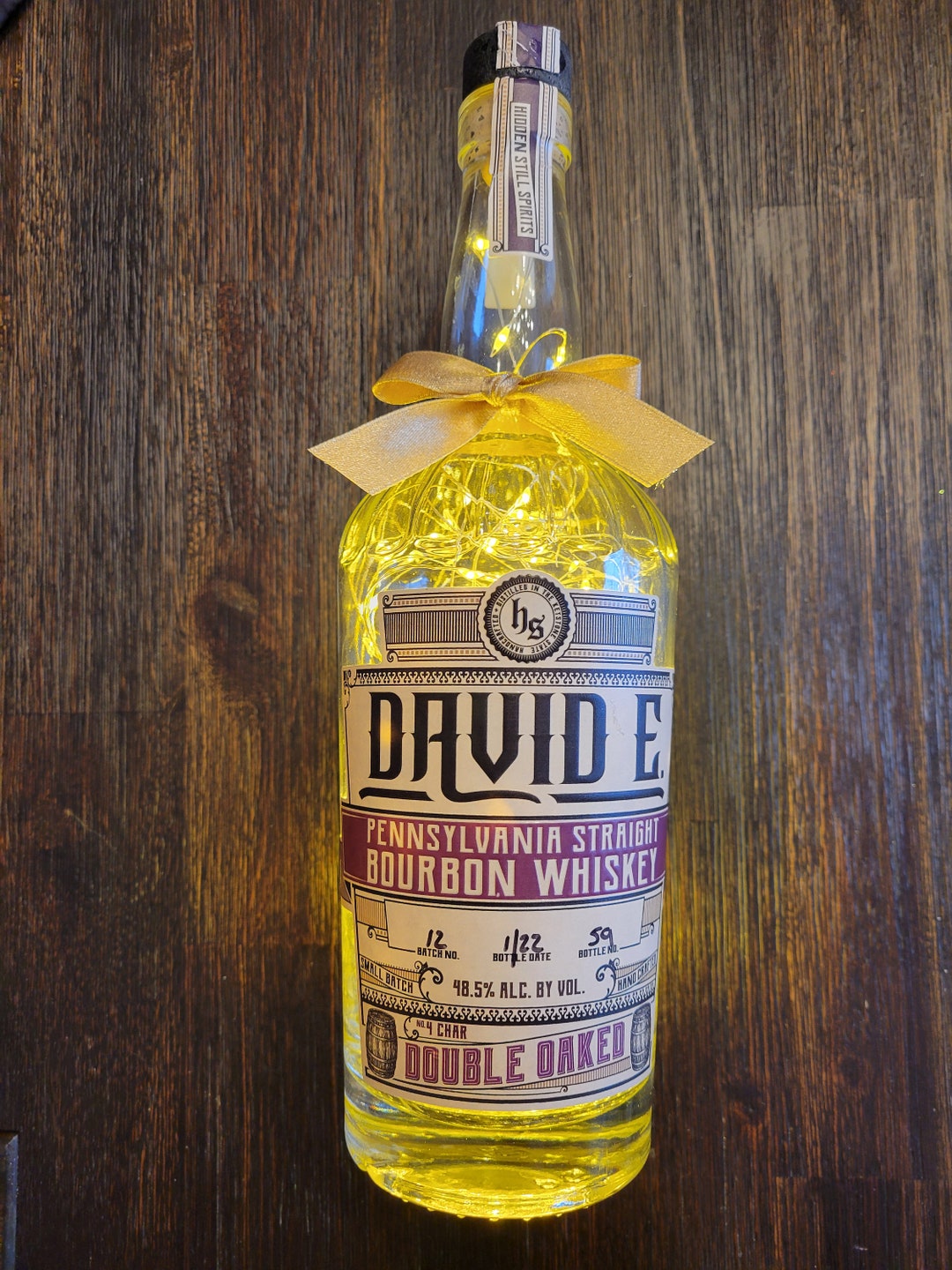 David E. Pennsylvania Straight Bourbon Whiskey Bottle With LED Lights ...
