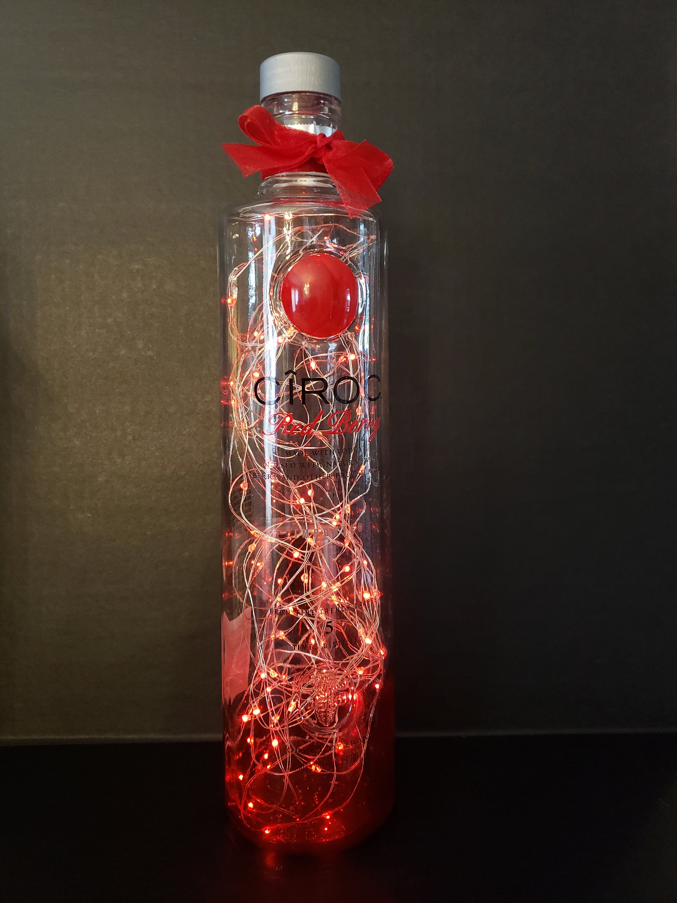 Ciroc Red Berry Vodka Illuminated Liquor Bottle. LED Battery Operated ...