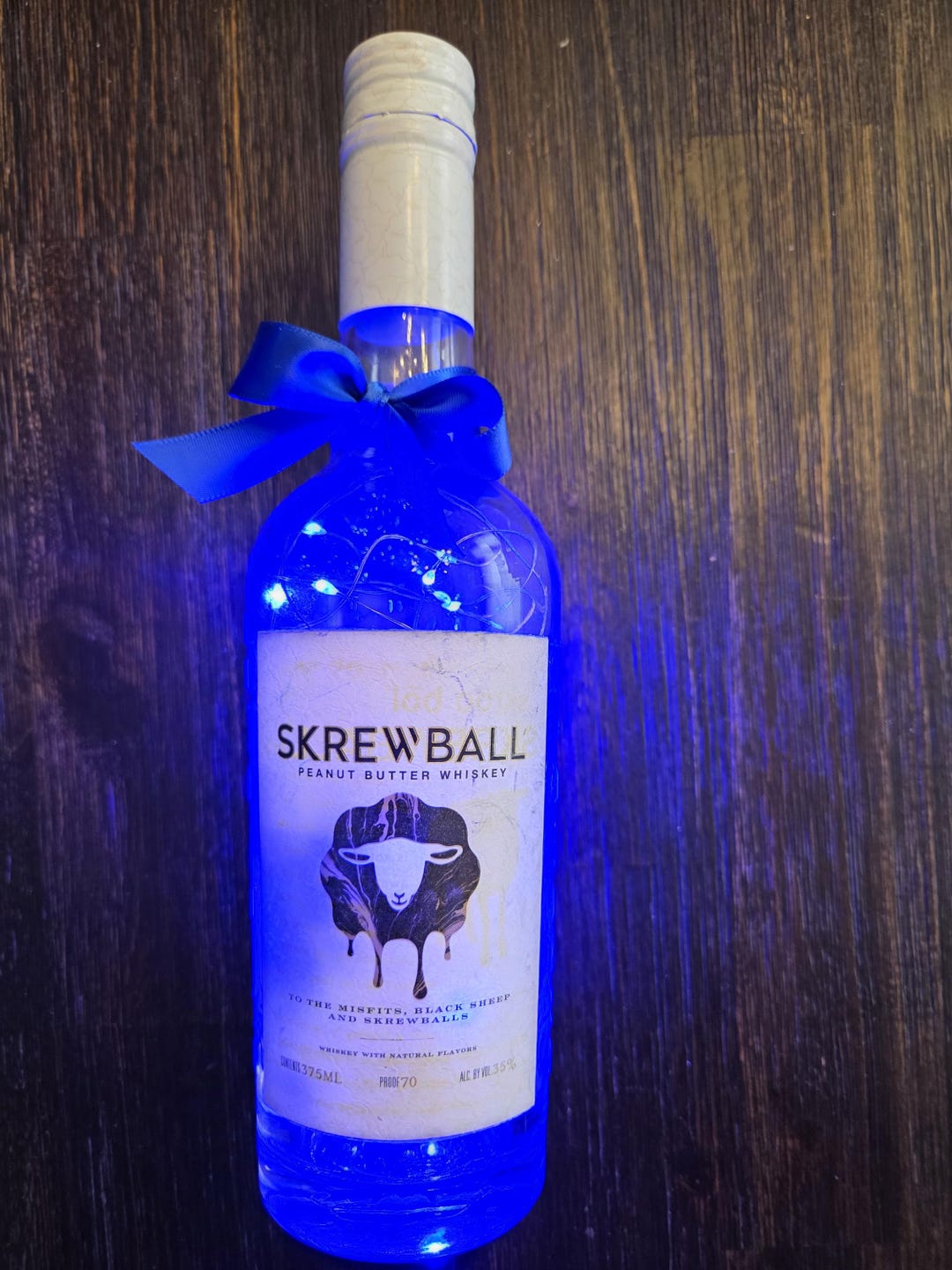 Mini(375ml) Skrewball Peanut Butter Whiskey Bottle With LED Lights - Etsy