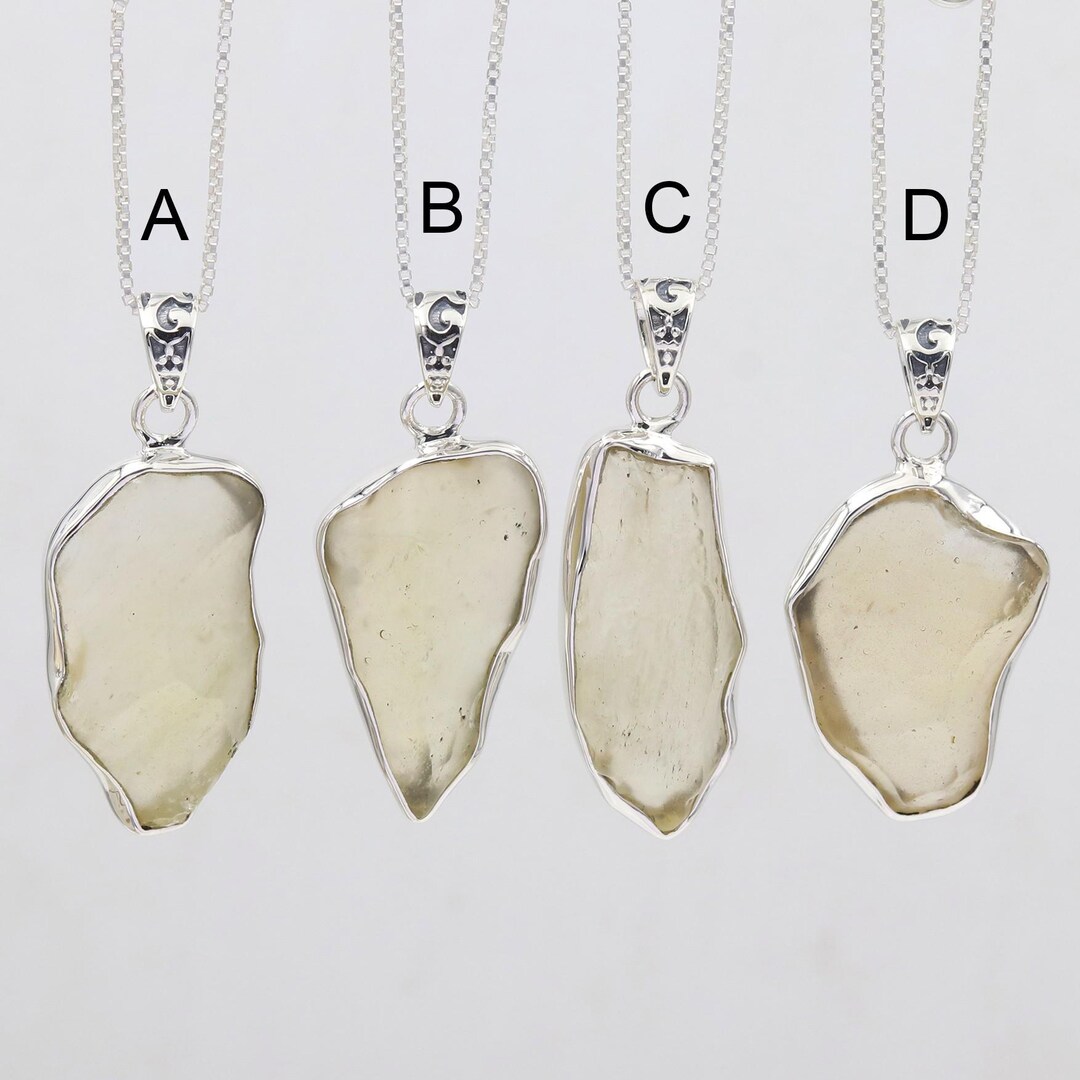 Libyan Desert Glass Pendant, Solid Sterling Silver Necklace, Handmade ...