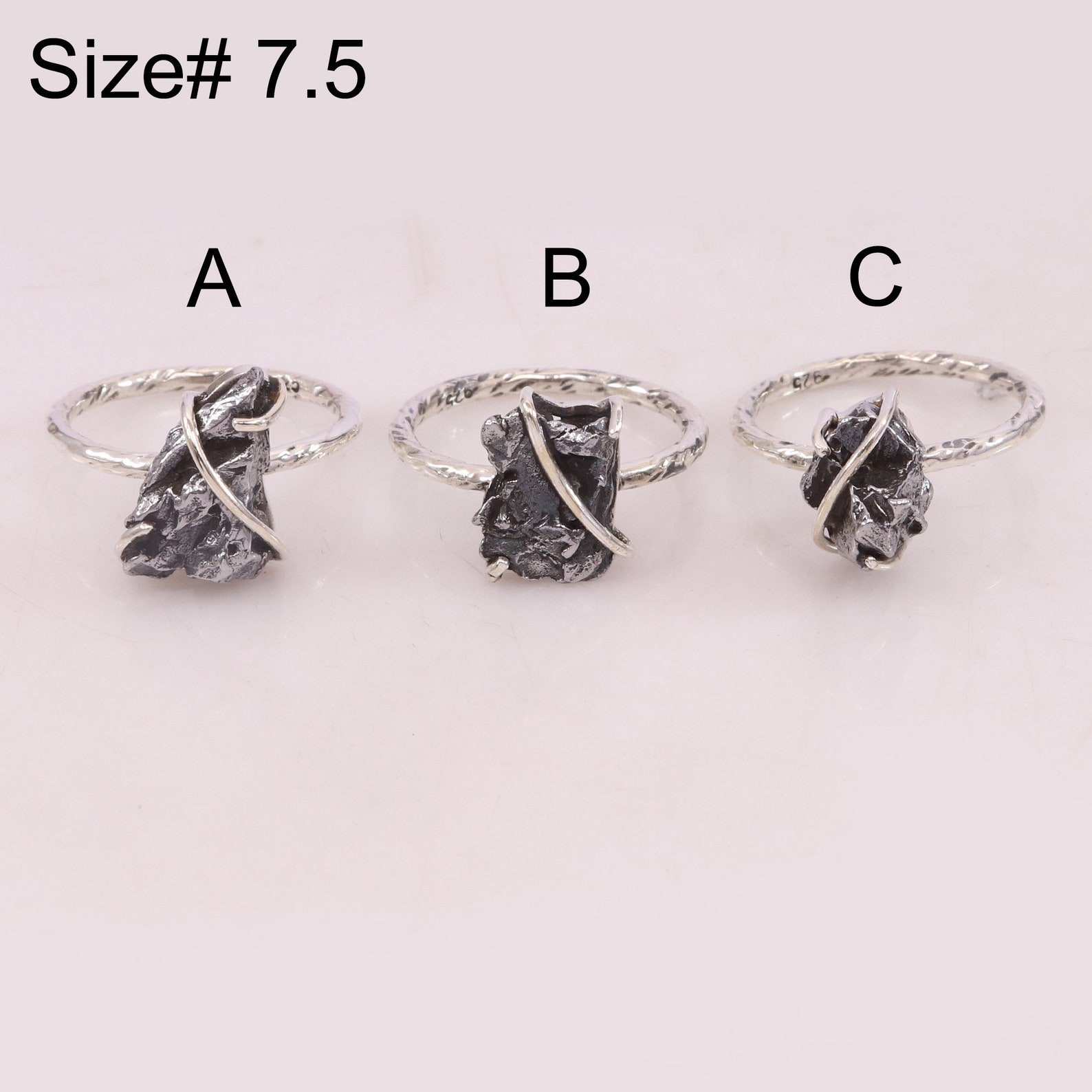 Sterling Silver Meteorite Ring-sikhote-alin Meteorite | Etsy