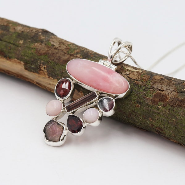 Pink Stone Pendant - Etsy