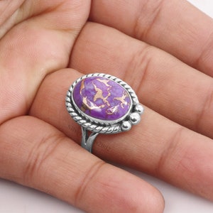 Purple Turquoise Ring-sterling Silver Ring-purple Turquoise - Etsy
