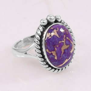 Purple Turquoise Ring-sterling Silver Ring-purple Turquoise - Etsy