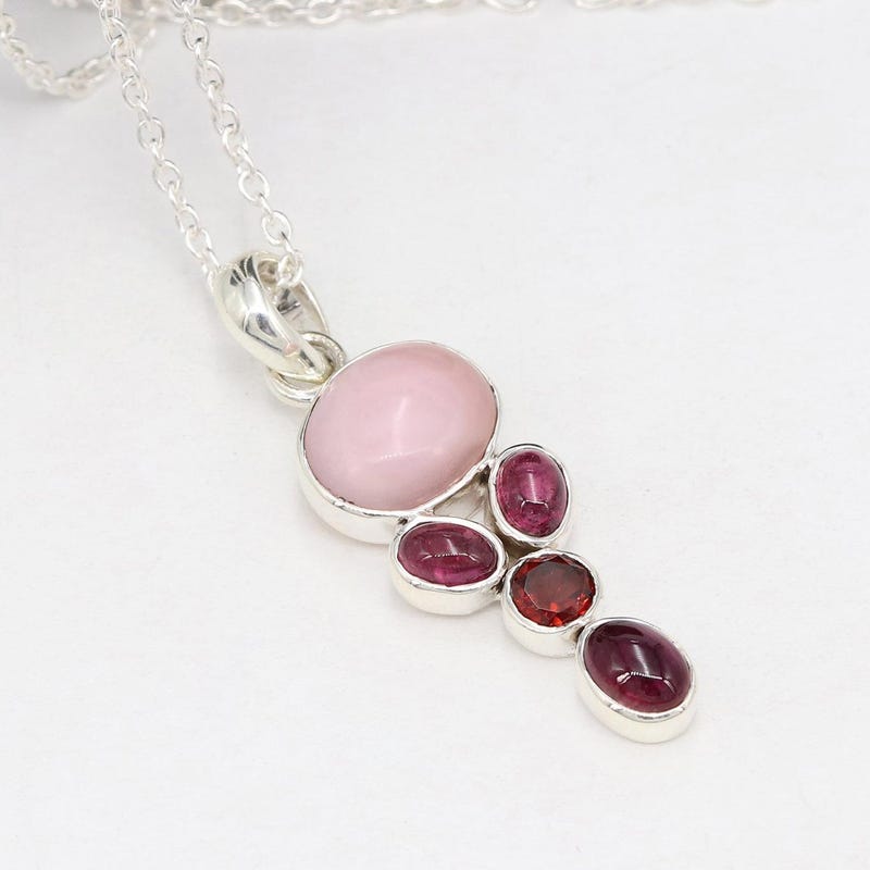Pink Stone Pendant - Etsy
