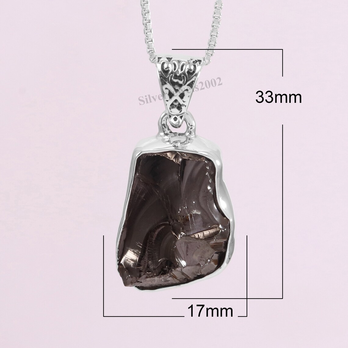 Noble Shungite Necklace-Shungite Pendant-Silver Shungite | Etsy