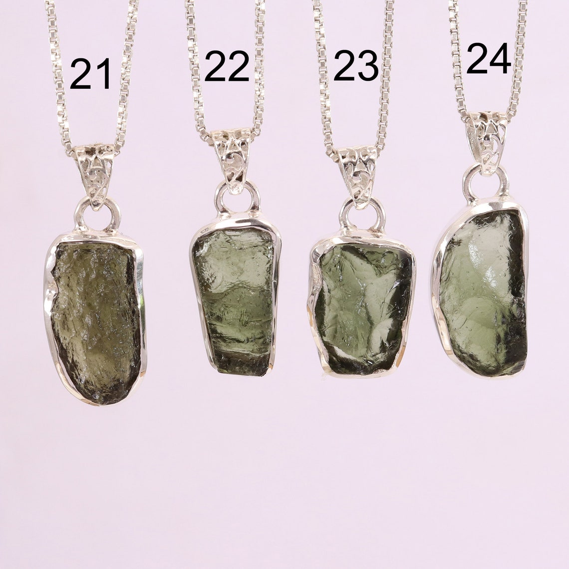 Moldavite Pendant-Raw Moldavite Necklace-Sterling Silver | Etsy