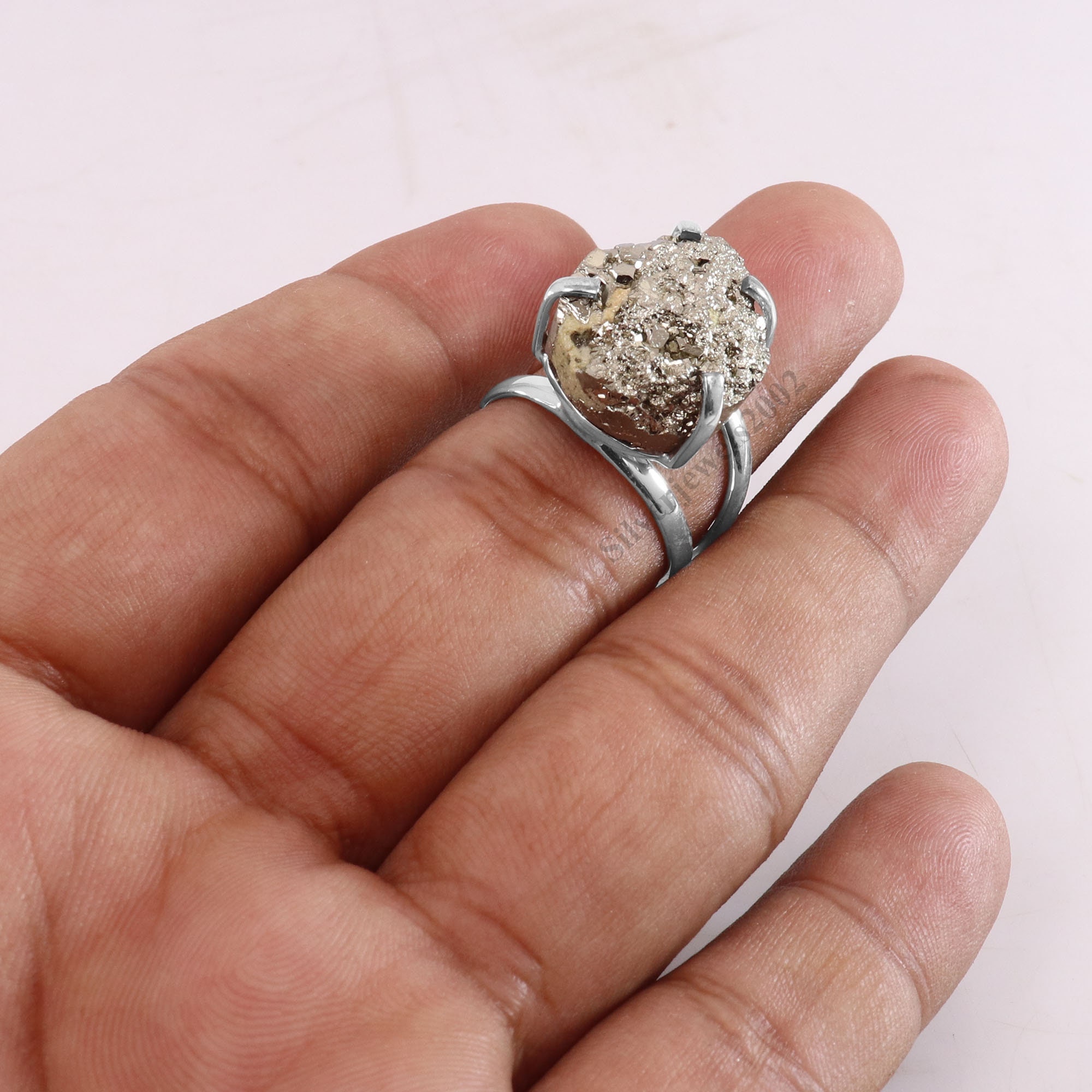 Pyrite Ring-925 Sterling Silver Ring-Pyrite Prong | Etsy