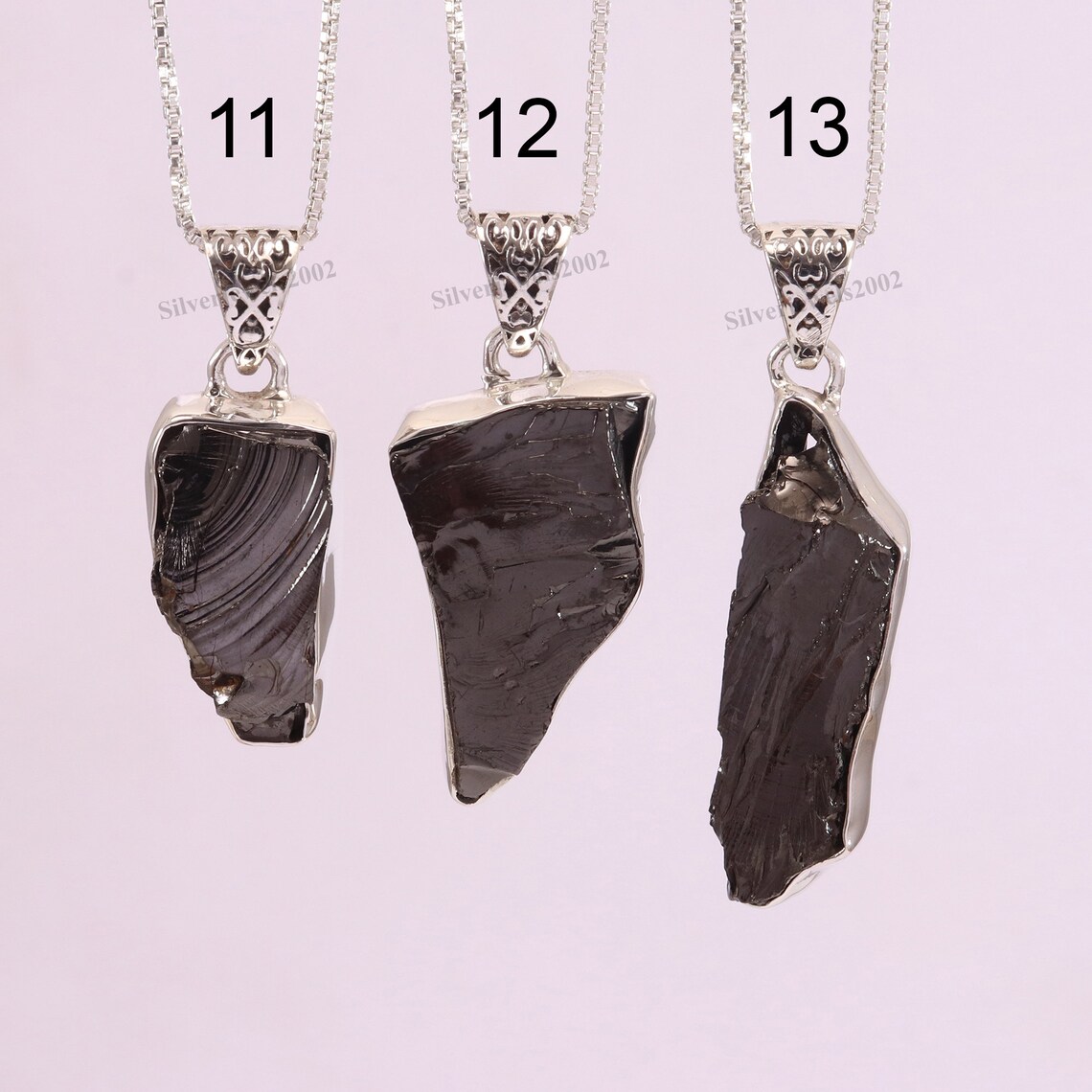 Noble Shungite Necklace-Shungite Pendant-Silver Shungite | Etsy