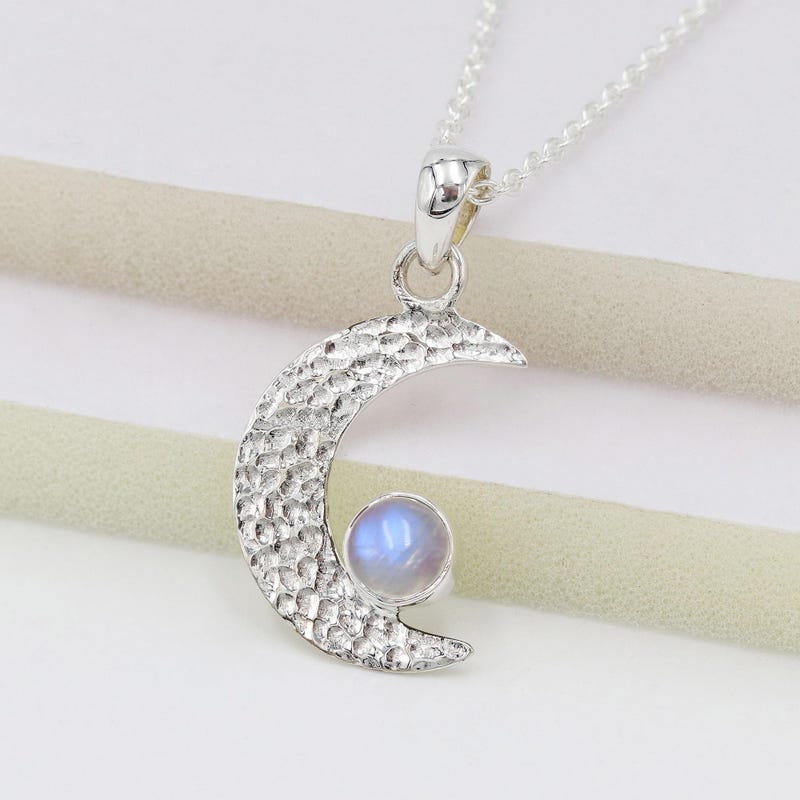 Crescent Moonstone 925 - Etsy