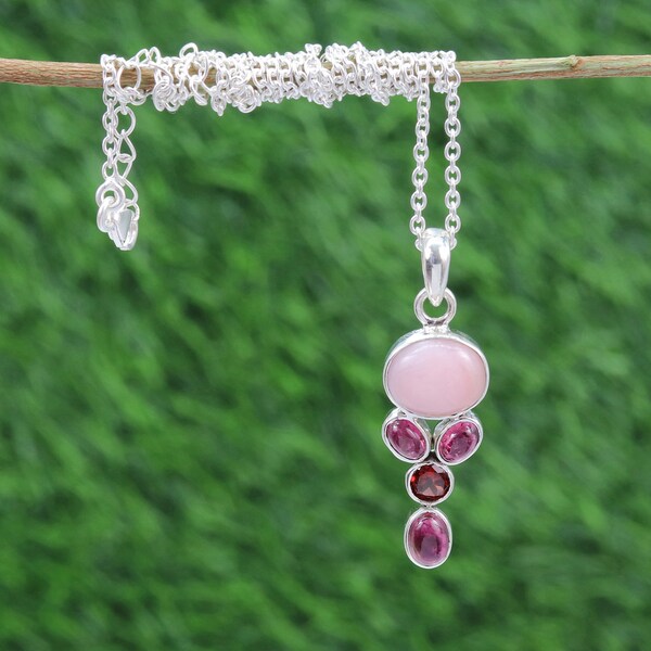 Pink Stone Pendant - Etsy