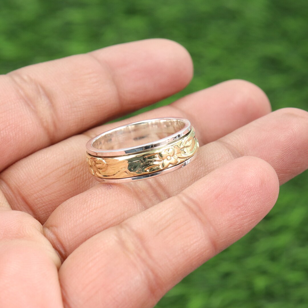 Spinner Ring Sterling Silver Ring Brass Spinner Ring - Etsy