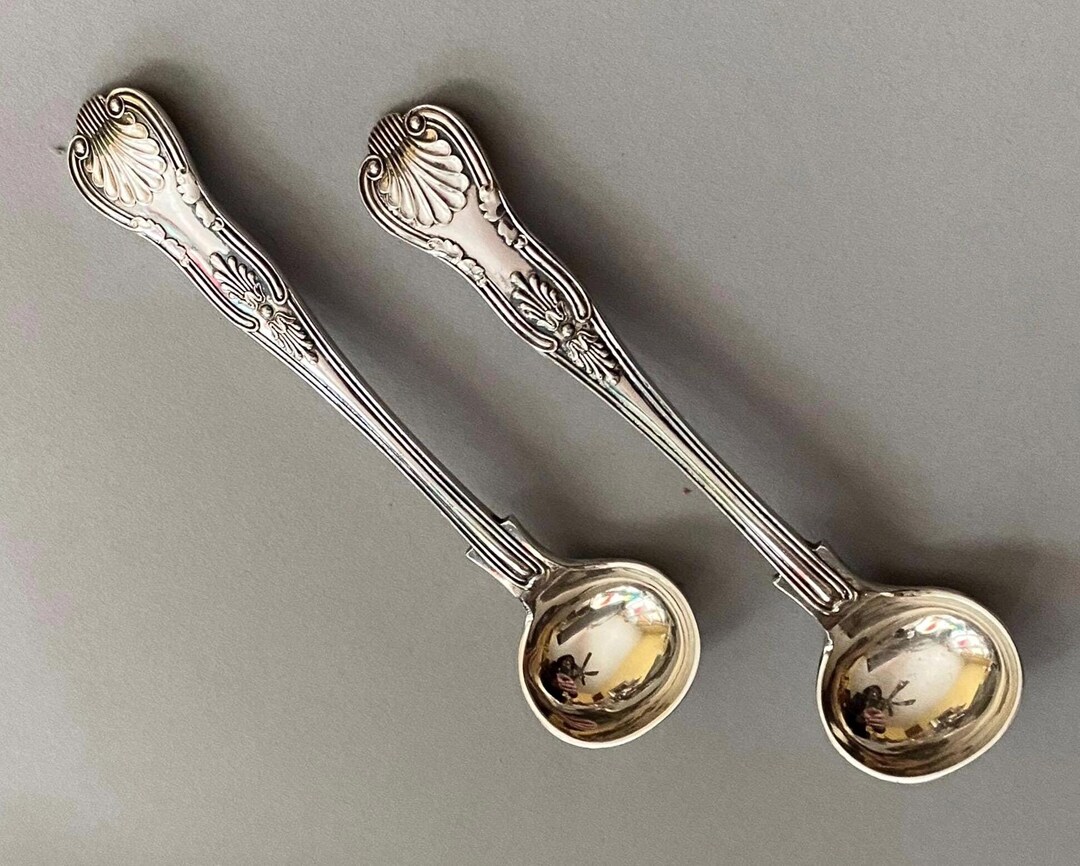 Kings Pattern Pair of Condiment Spoons England Silver Plated A1 ...