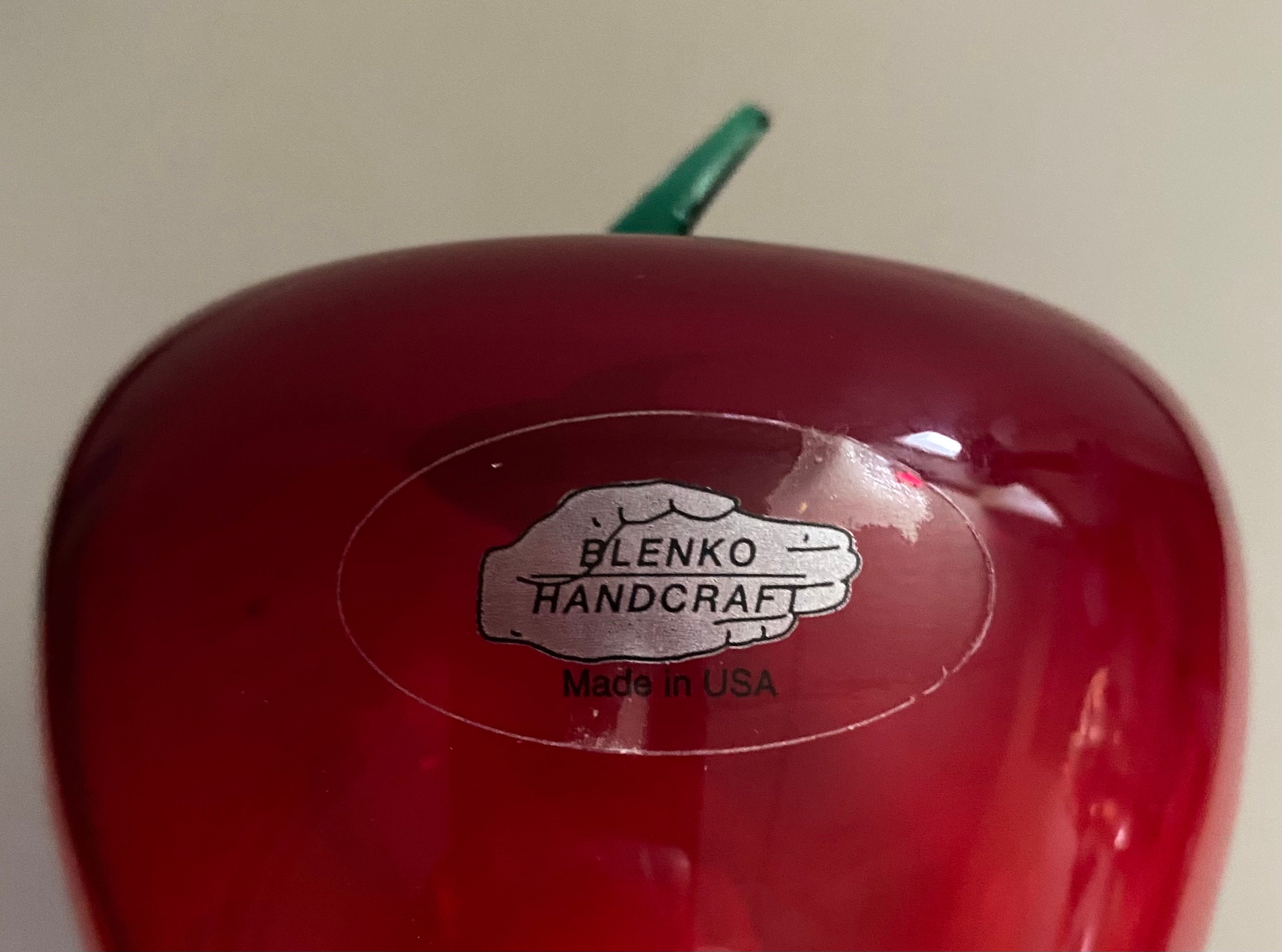 BLENKO GLASS Apple Paperweight & Fruit Figurine From 2002 Hand Blown ...