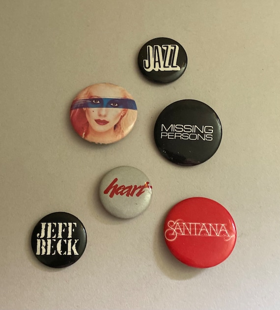 vintage rock buttons 1980s - Gem