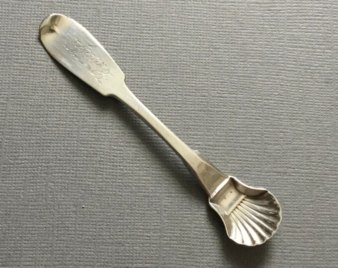 2 Coin Silver Master Salt Spoons Made by Thomas Wriggins, Phila. PA ...