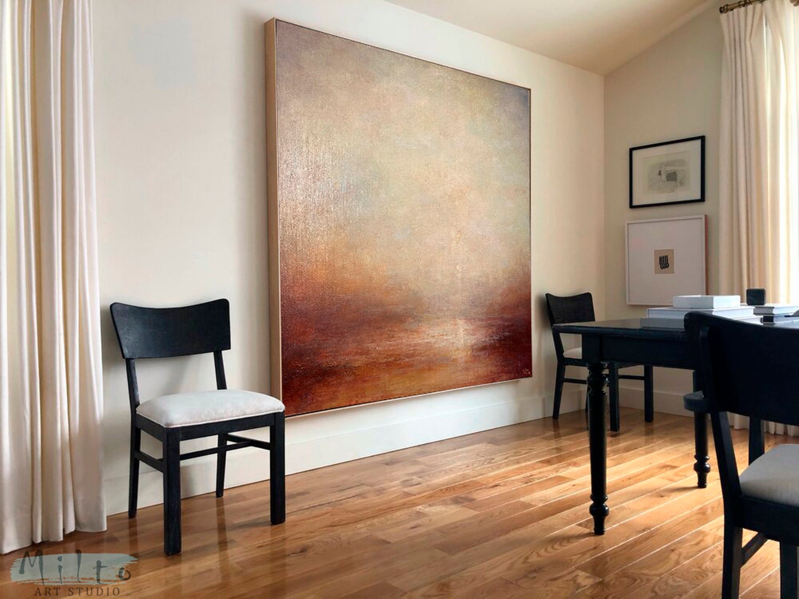 Extra Large Abstract Beige Wall Art Oversized, Large Wall Decor Over ...