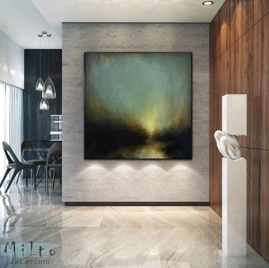 Extra Large Abstract Wall Art Oversized for Living Room Dark - Etsy