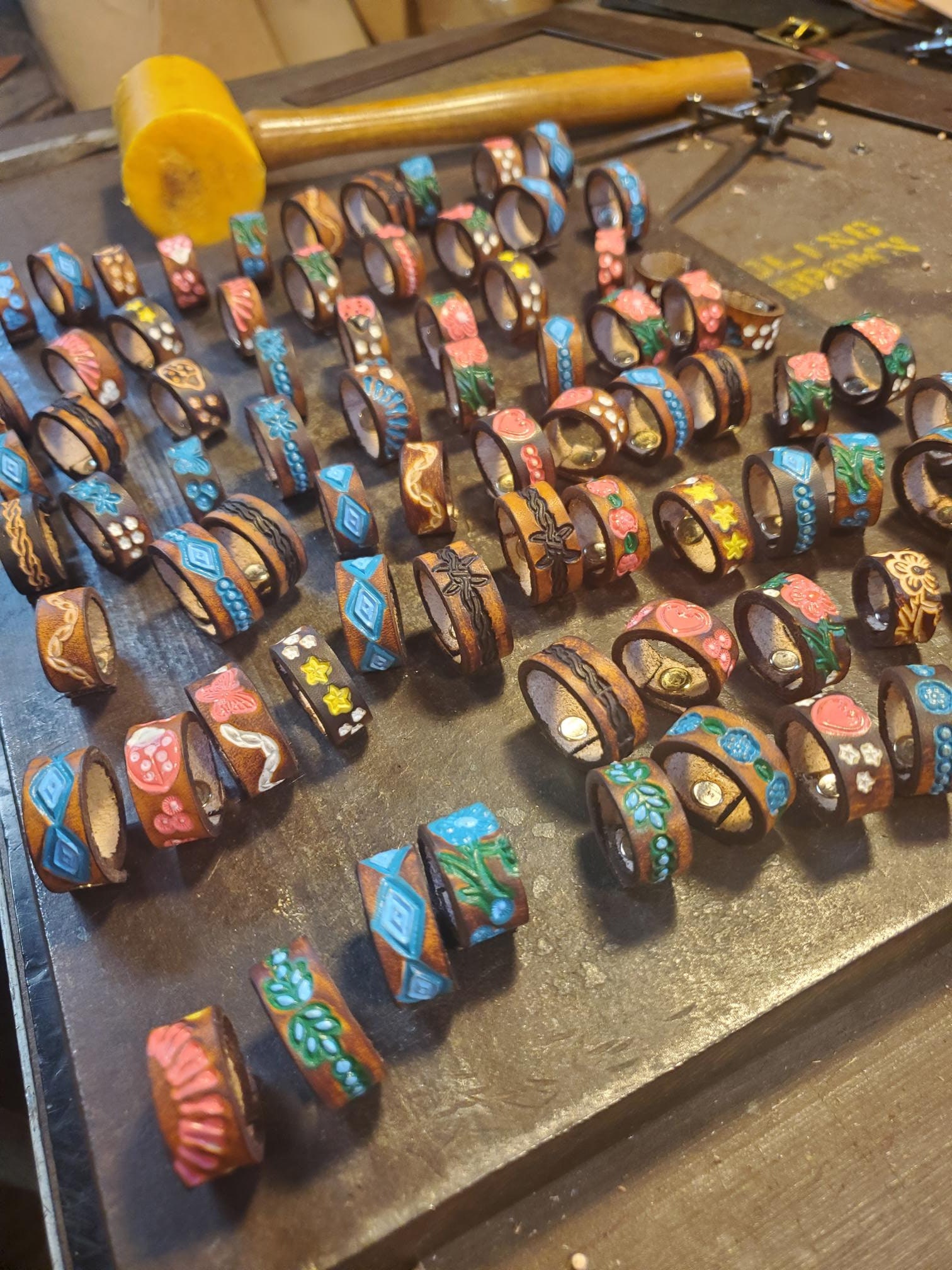 Lot of 100 Leather Rings - Etsy