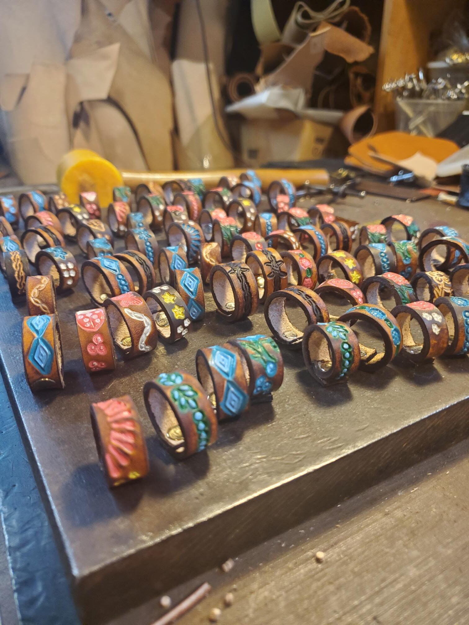 Lot of 100 Leather Rings - Etsy