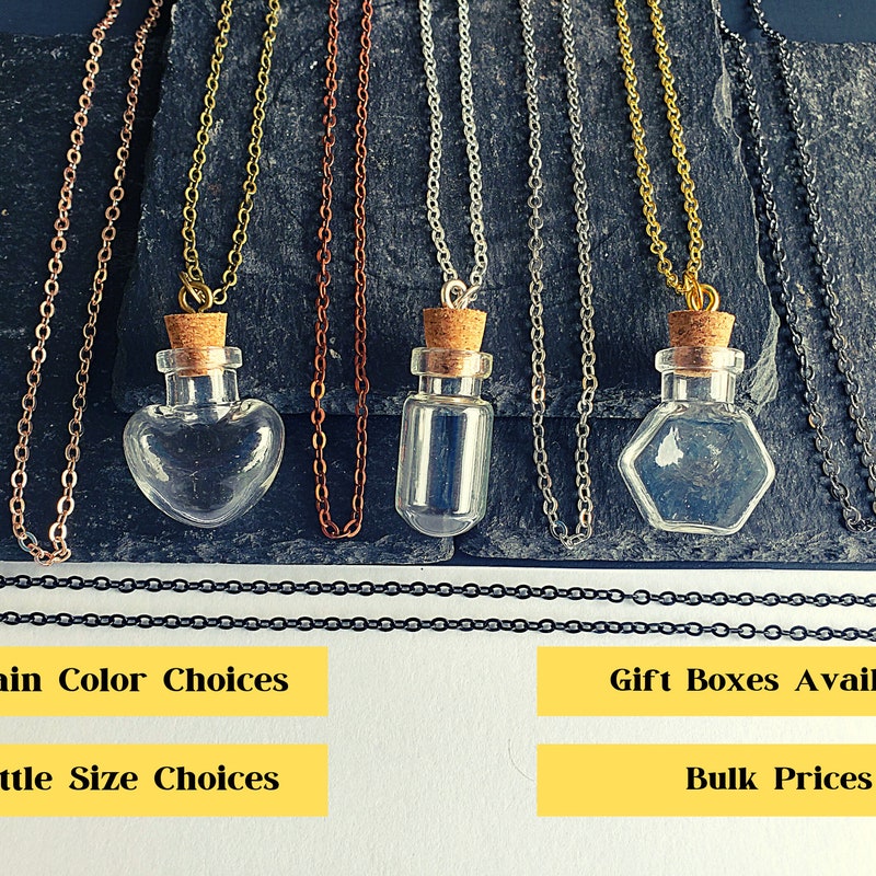Tiny Glass Vial Necklace - Etsy