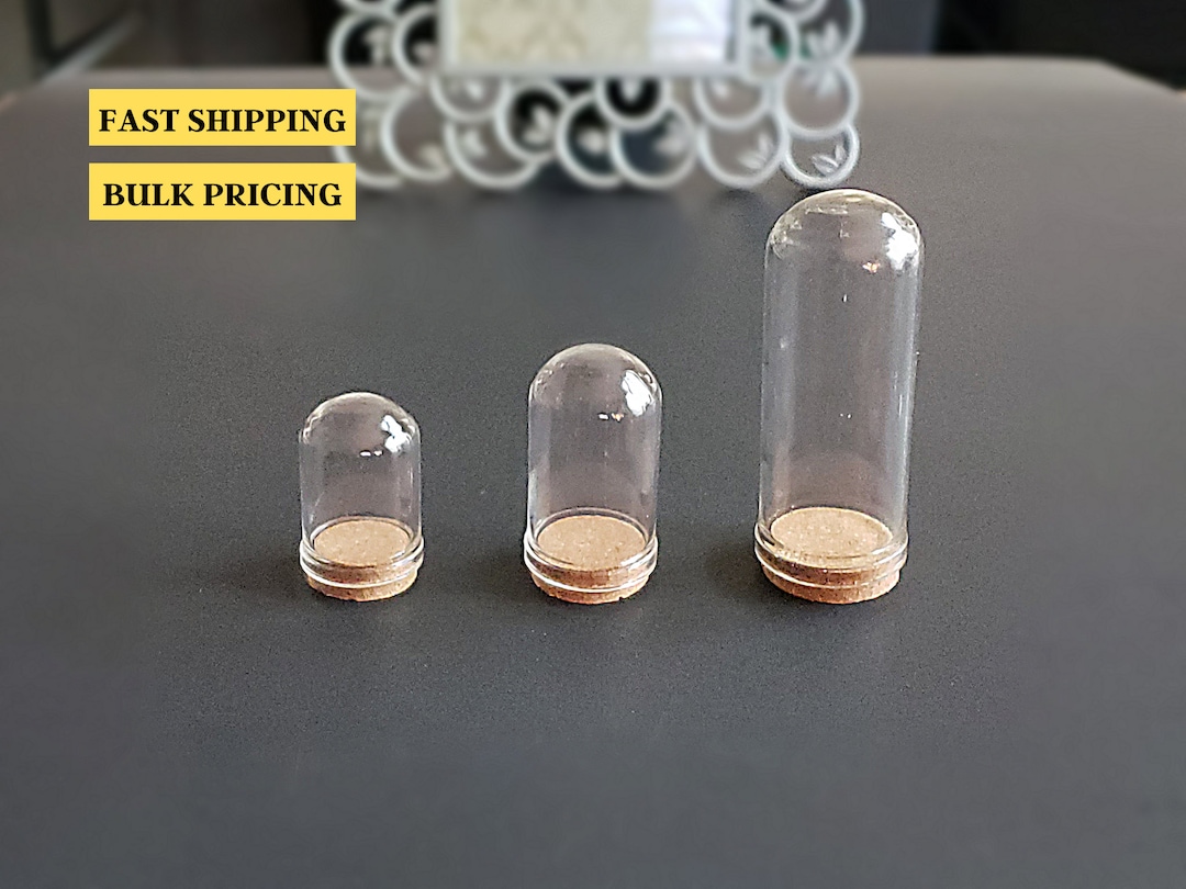 Glass Dome Bell Jar With Cork Base | 3 Sizes-bulk Prices | Mini Clear ...