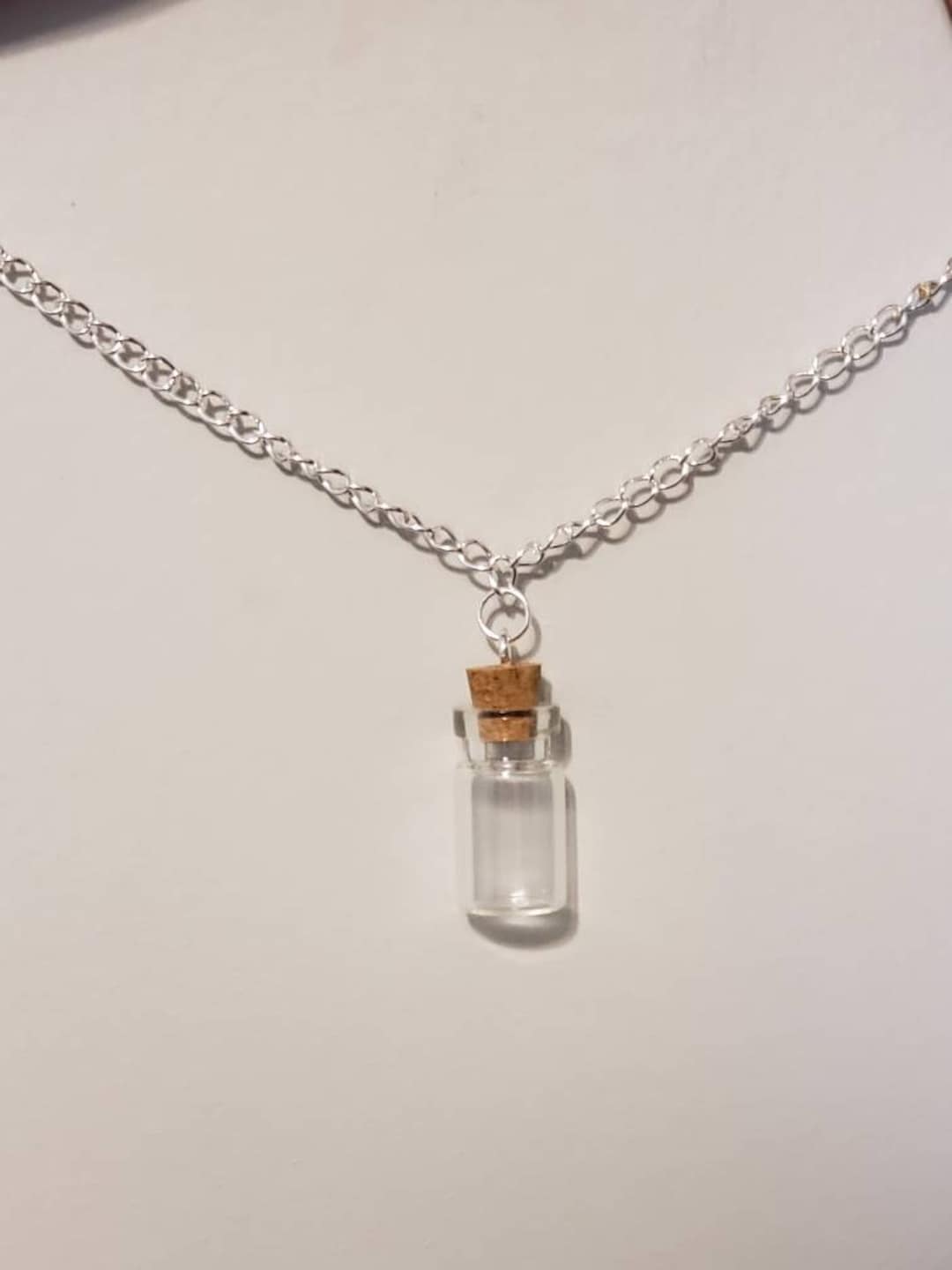 Empty Fillable Mini Glass Bottle Charms With Cork Stopper Dainty ...
