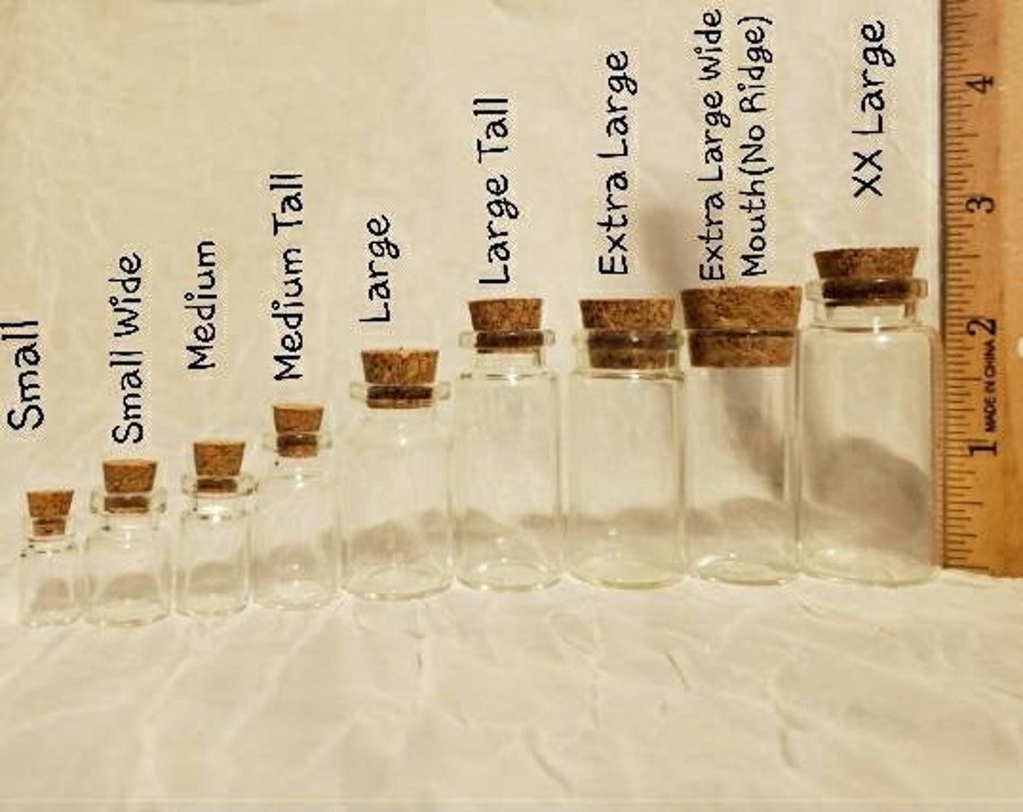 1 Oz 2.5 Inch Tiny Clear Glass Bottles With Cork Lid EMPTY - Etsy