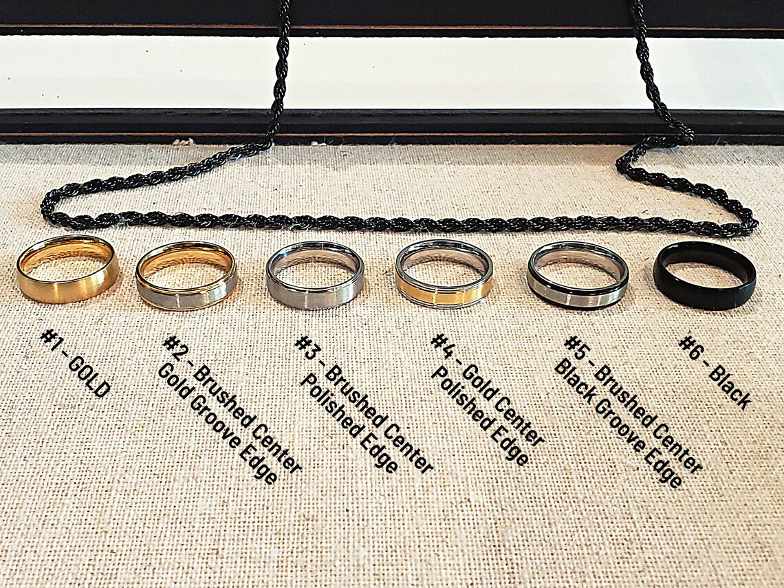 Men's Black Stainless Steel Ring Pendant Necklace | Waterproof Rope ...