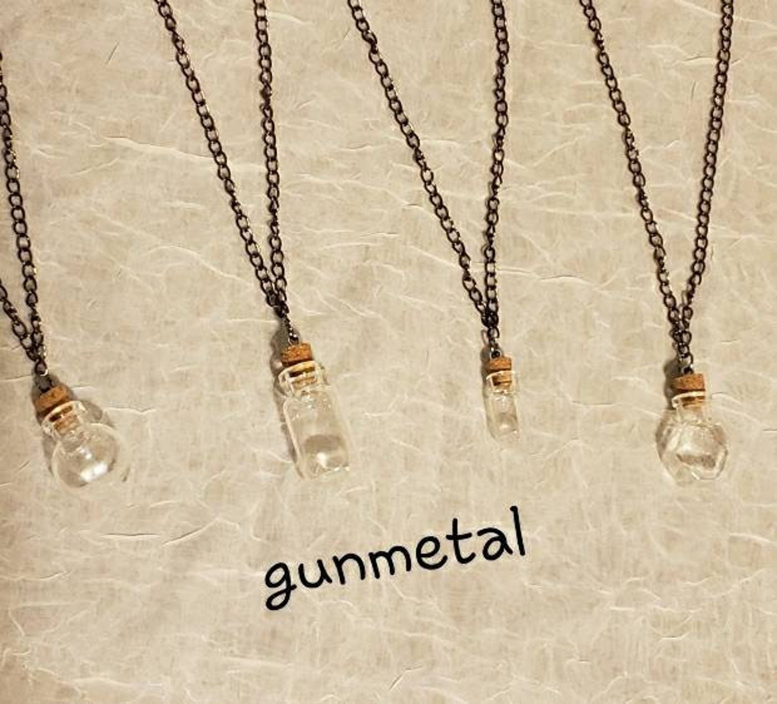 Empty Fillable Mini Glass Bottle Charms With Cork Stopper Dainty ...