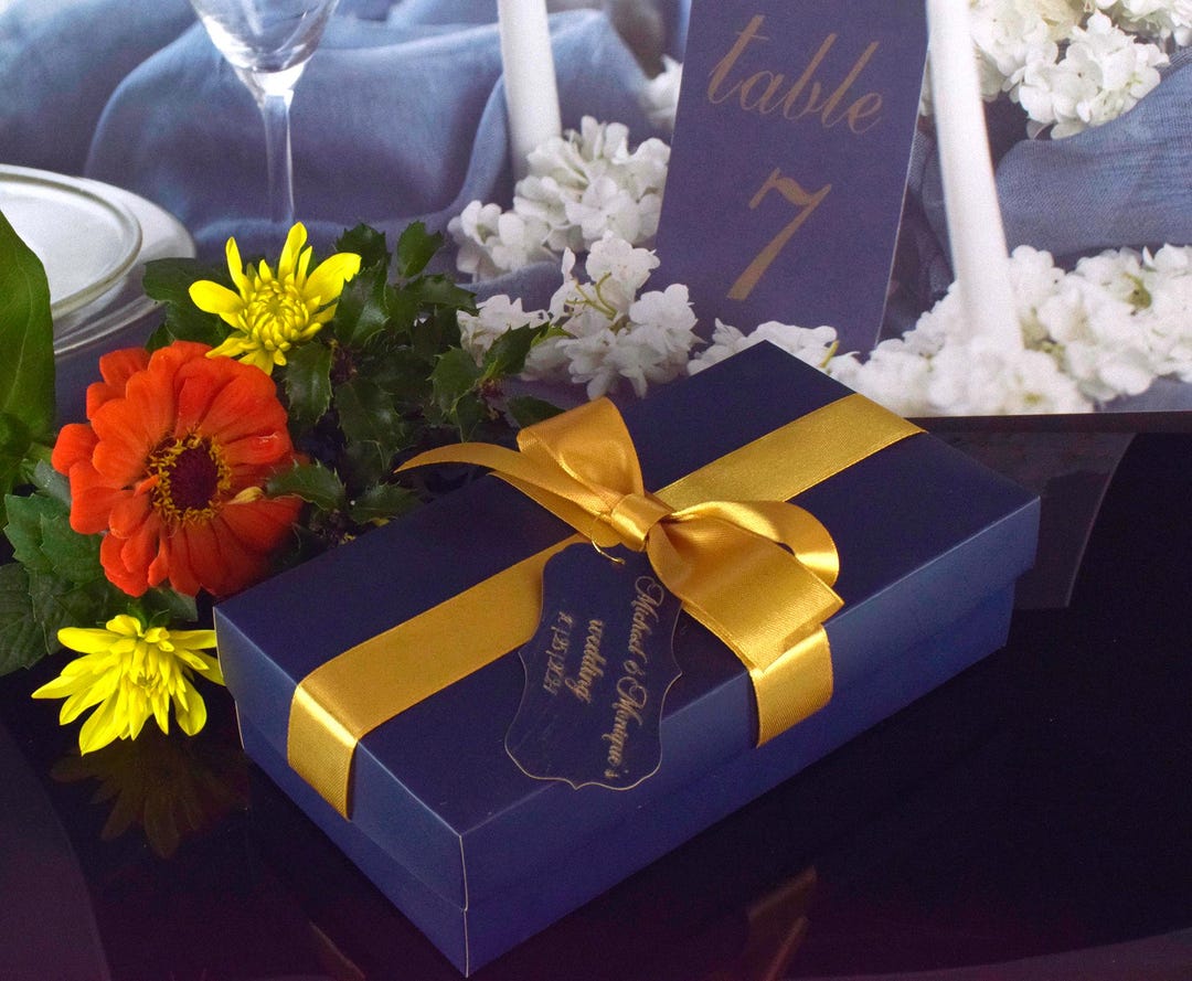 Navy Blue Boxes, Boxes With Lid, Boxes With a Ribbon, Elegant Boxes ...