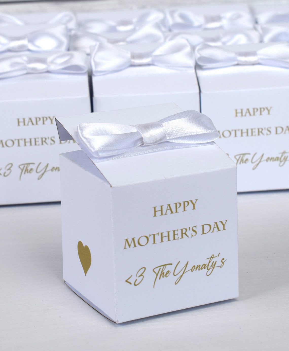 White Favor Boxes White and Gold Favor Boxes Personalized | Etsy