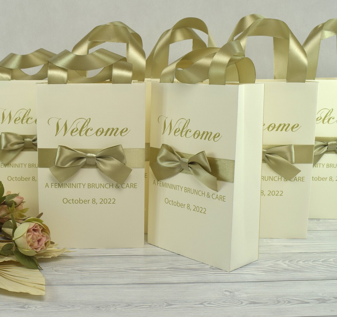 Ivory Gift Bags, Wedding Bags, Thank You Gift Bags, Wedding Gift Bag ...