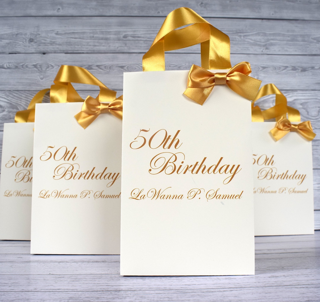 Personalized Birthday Gift Bag: Luxury Ivory Party Favor - Etsy