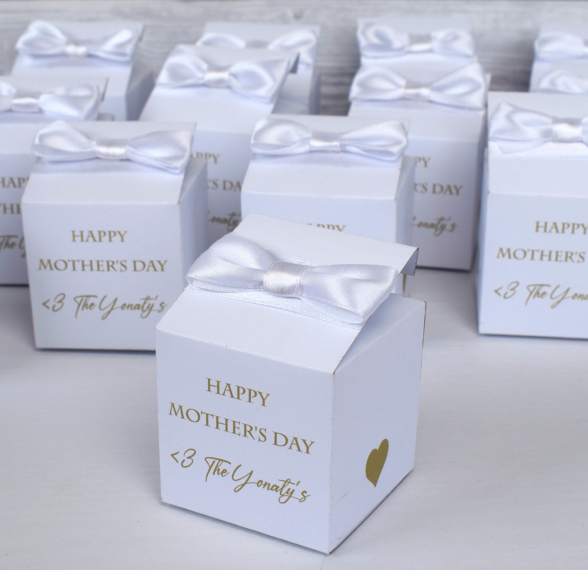 White Favor Boxes White and Gold Favor Boxes Personalized | Etsy