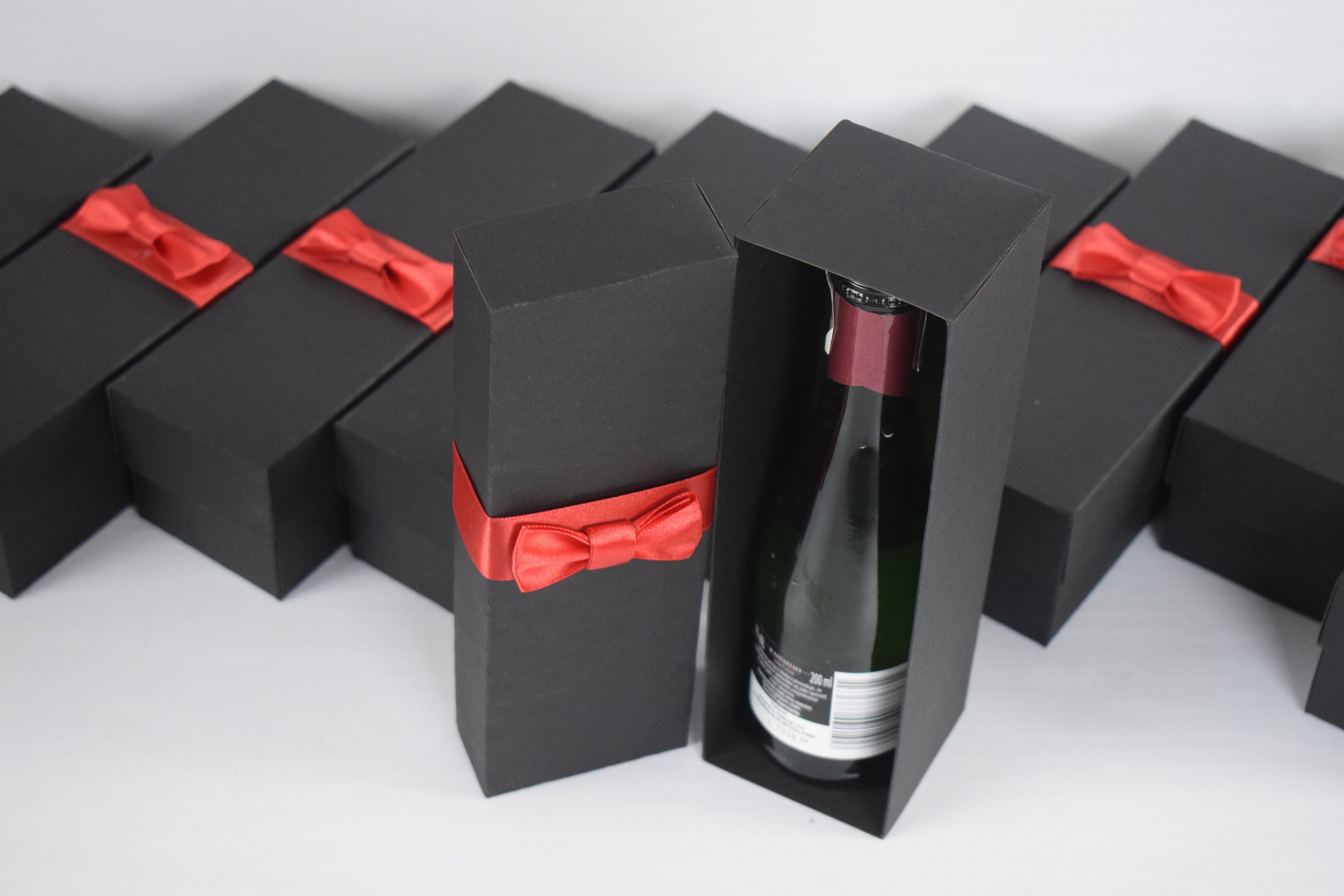 Wine Boxes Gray and Red Gift Boxes Personalized Gift Boxes | Etsy