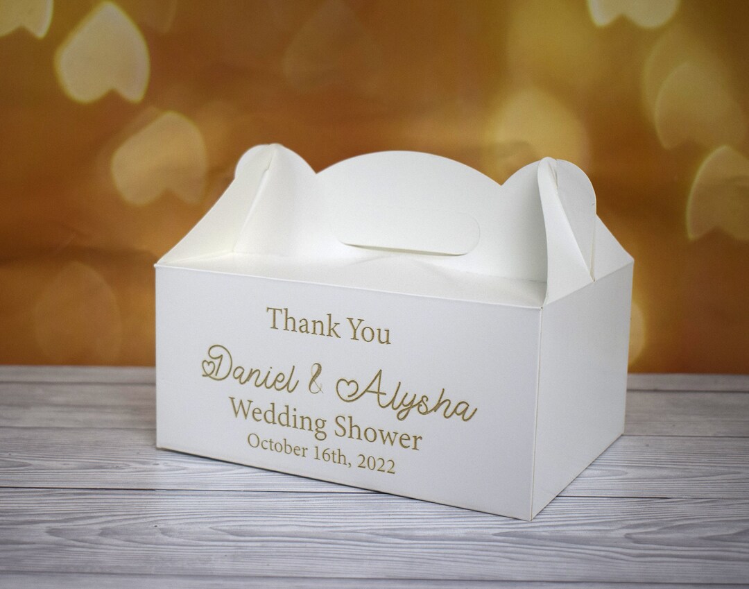 Personalized Wedding Cake Boxes: White Cardboard Favor Boxes - Etsy