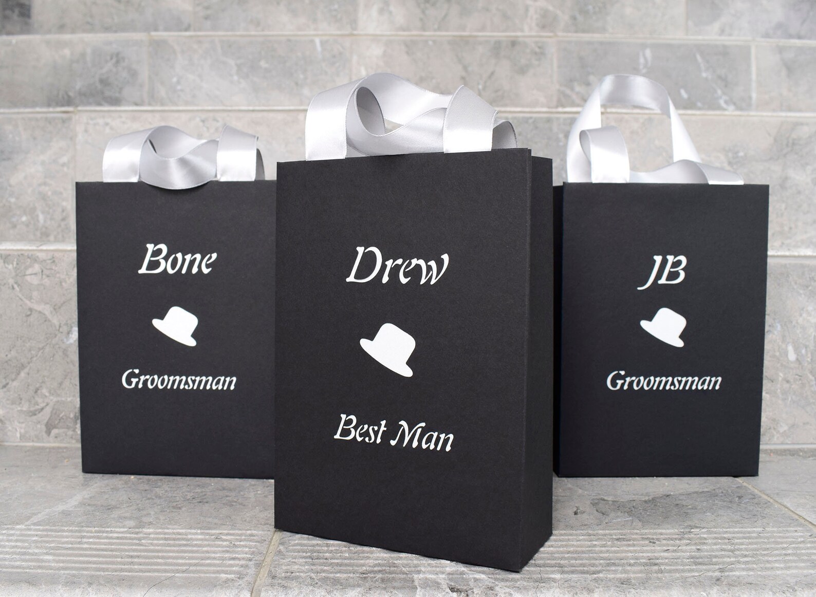 Personalized Groomsman Gift Bag, Black Gift for Him - Etsy