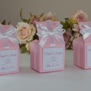Personalized Pink Candy Boxes, Small Square Favor Boxes - Etsy